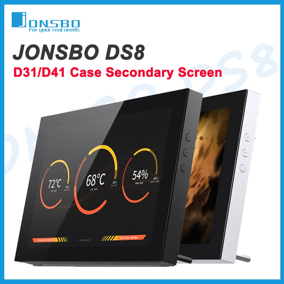 Jonsbo DS8 D31/D41 Case Secondary Screen High Definition LCD Desktop Chassis Display Screen 8 ...