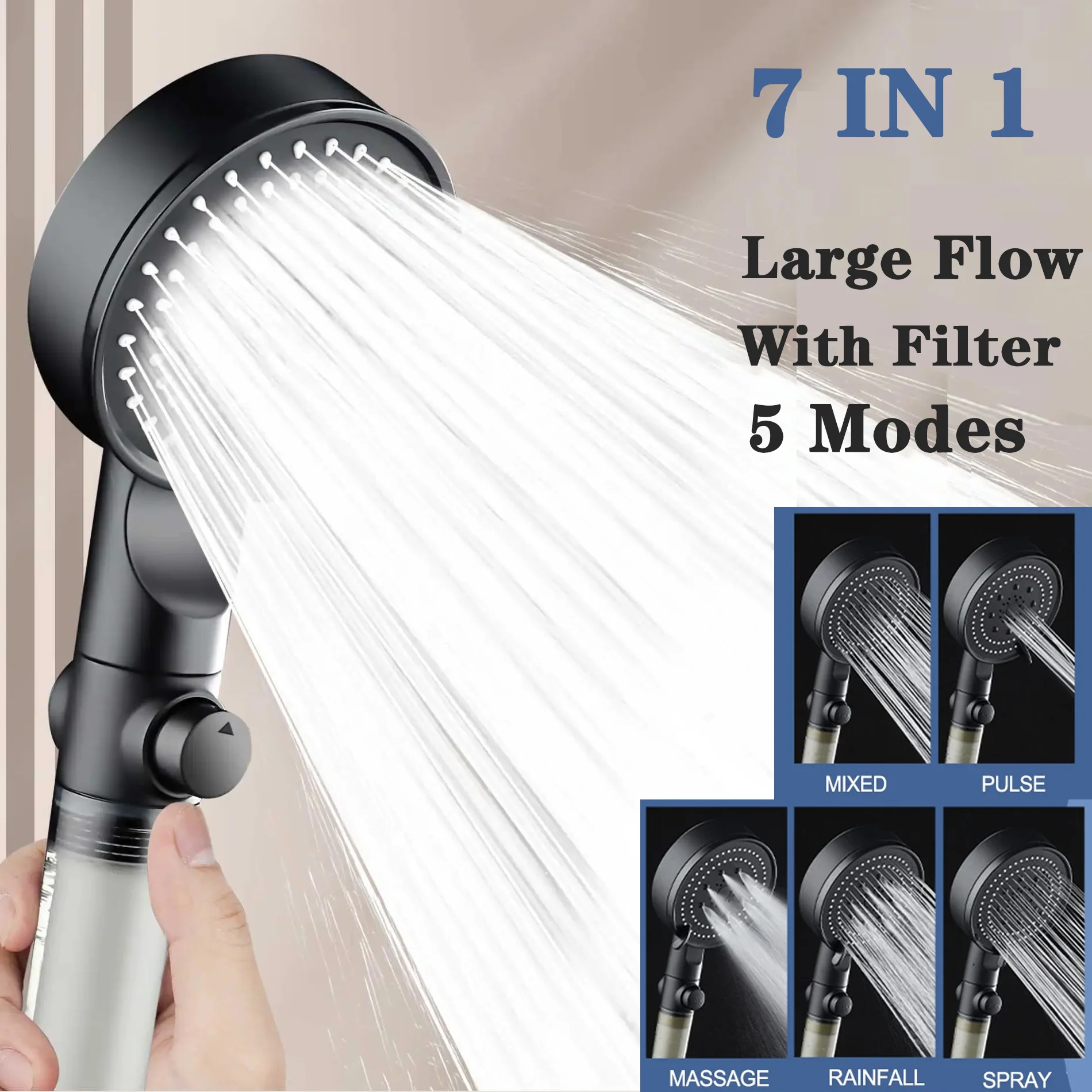 High-Pressure-Shower-Head-5-Modes-Adjustable-Showerheads-with-Filter ...