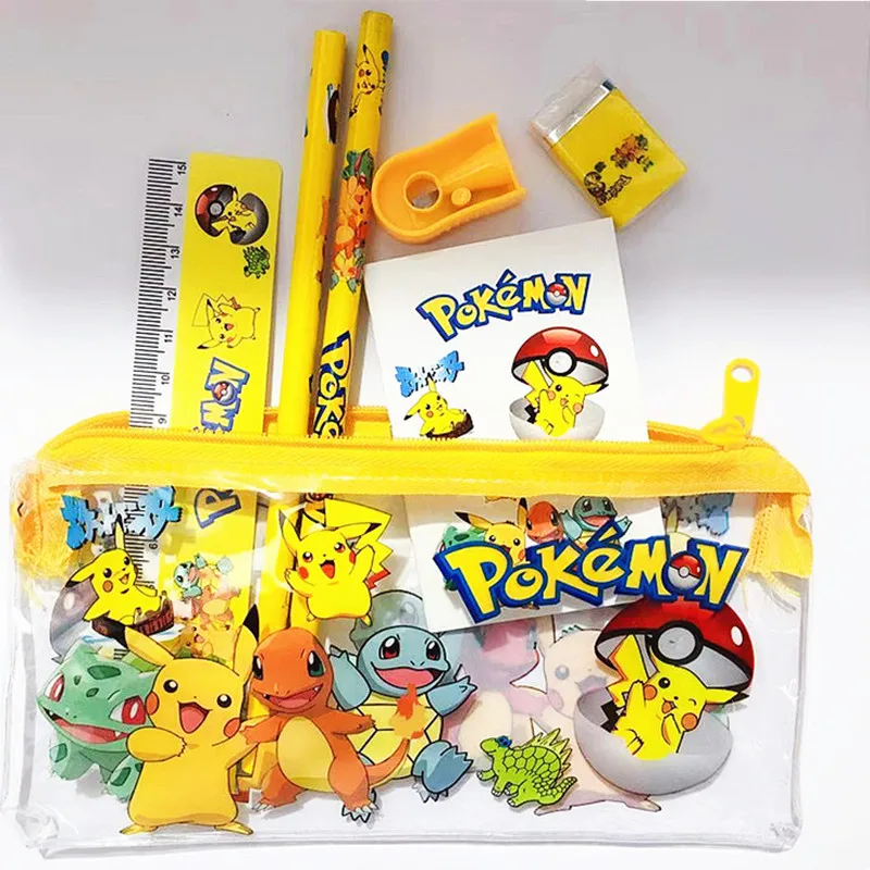 New-Pokemon-Anime-Stationary-Set-Pikachu-Cartoon-Pencil-Ruler-Eraser ...