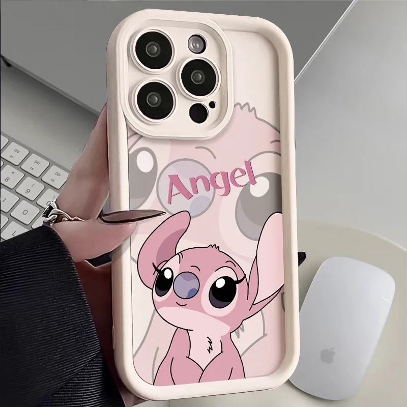 Disney-Pink-Stitch-Couple-Cartoon-Angel-Phone-Case-linda-capa-para ...