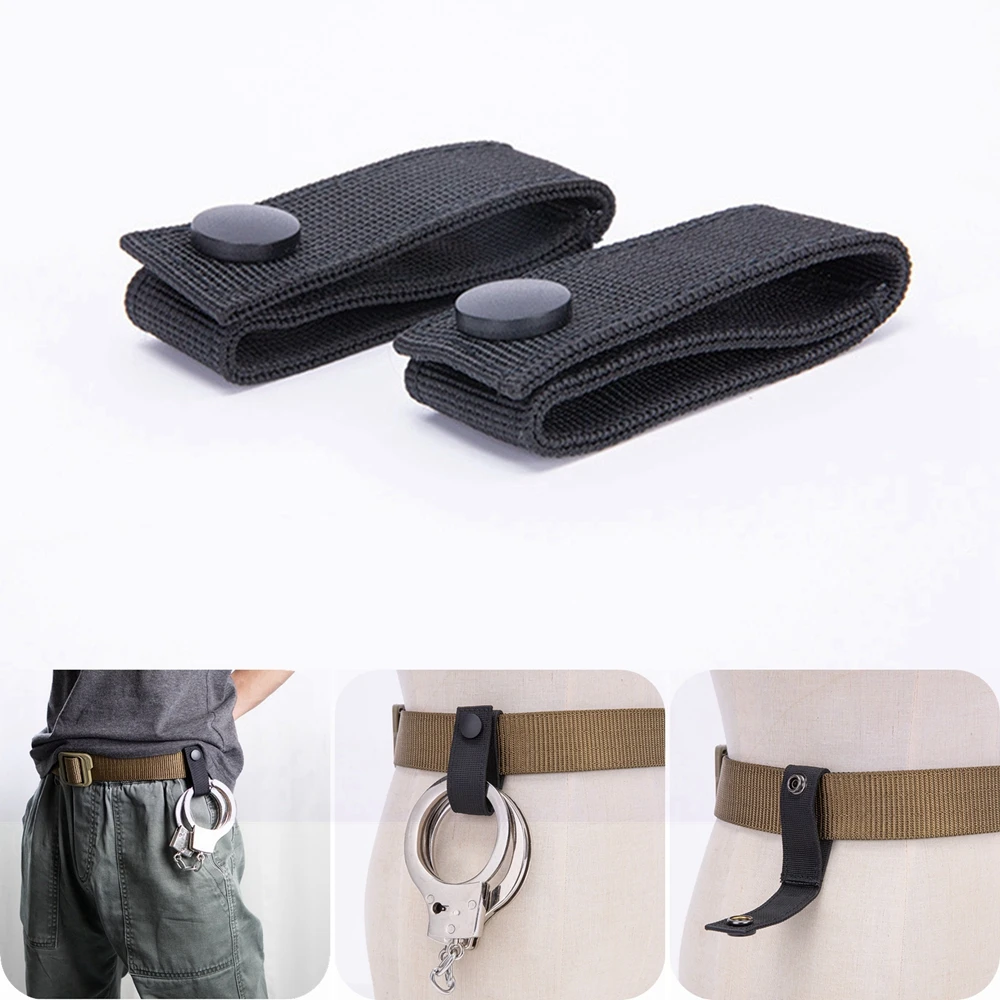 2PCS Handcuff Strap w/Snap Closure Cuff Holder Nylon Keeper Chain ...