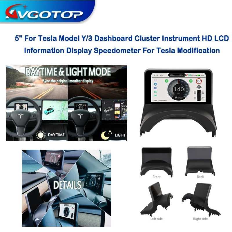 5-Tesla-Model-Y-Model-3-Dashboard-Cluster-Instrument-HD-LCD-Information ...