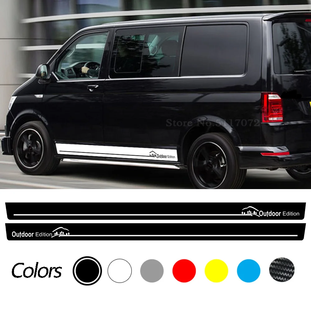 2PCS Car Door Side Stickers For Volkswagen VW Multivan Transporter ...