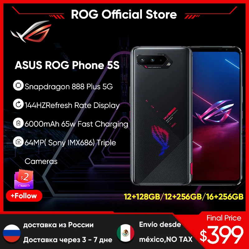 ASUS ROG 5S 5 S 5G Snapdragon 888 Plus 6.78'' 144Hz AMOLED display ...
