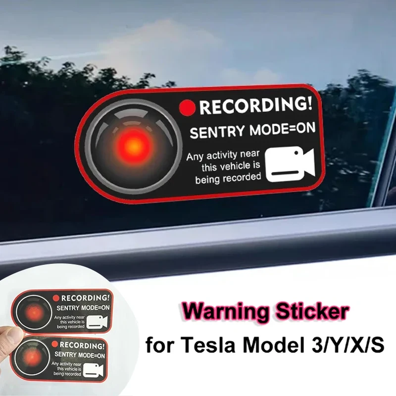 Car-Body-Warning-Stickers-For-Tesla-Model-3-Y-X-S-Sentry-Mode-Recorder ...
