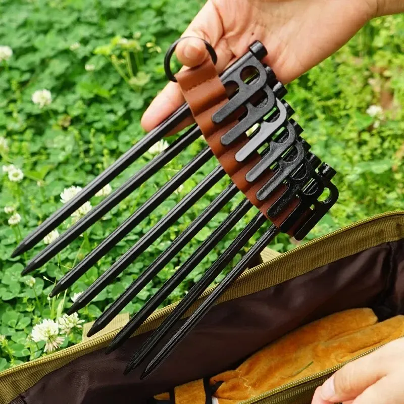 Cls-Outdoor-Pu-Leather-Tent-Stake-Storage-Chain-Portable-Camping-Stake ...