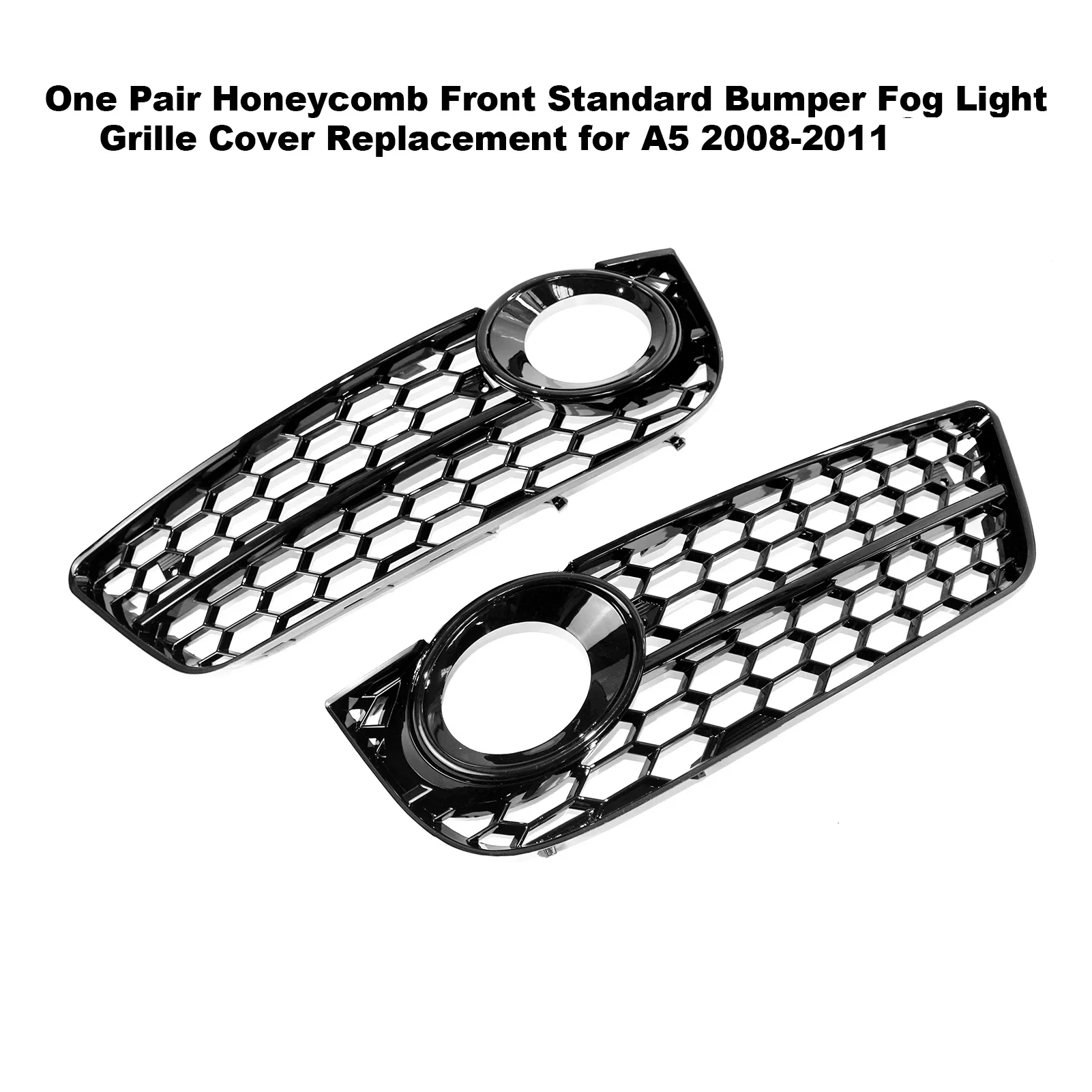 Fog Light Grilles Black ABS Honeycomb Air Intake Covers Direct Fit ...