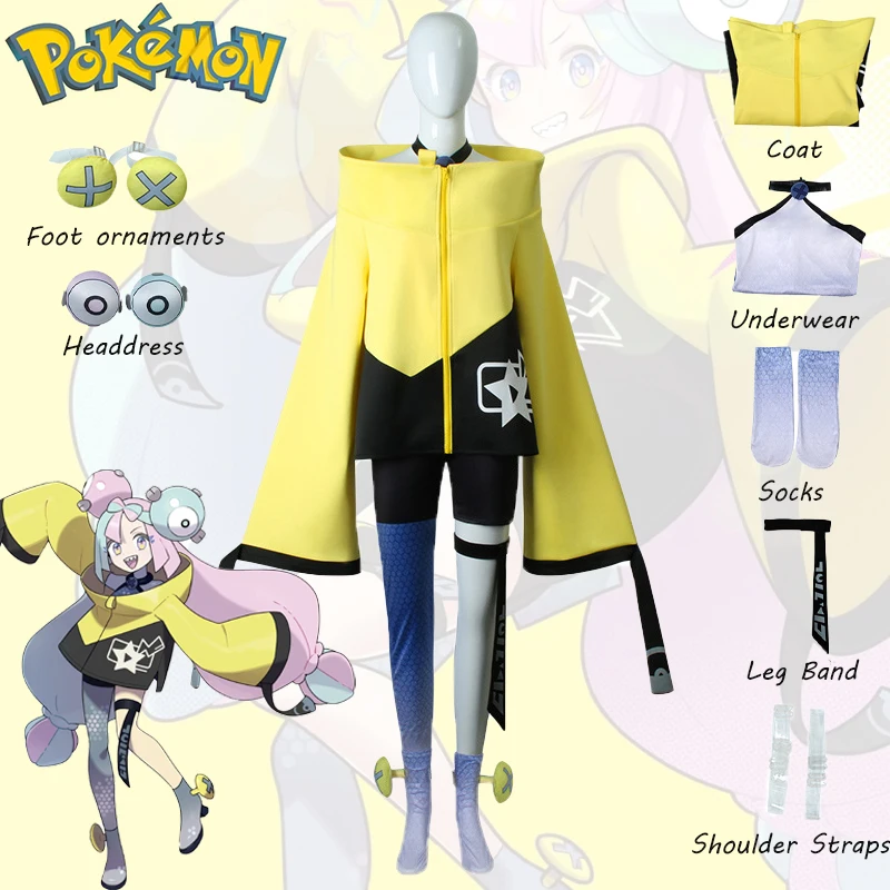 Lono Cosplay Costume Game Pokémon Scarlet/Violet SV Coat Headdress ...