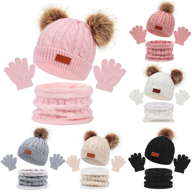 Ensemble-bonnet-et-charpe-avec-gants-pour-b-b-bonnet-avec-boule-de ...