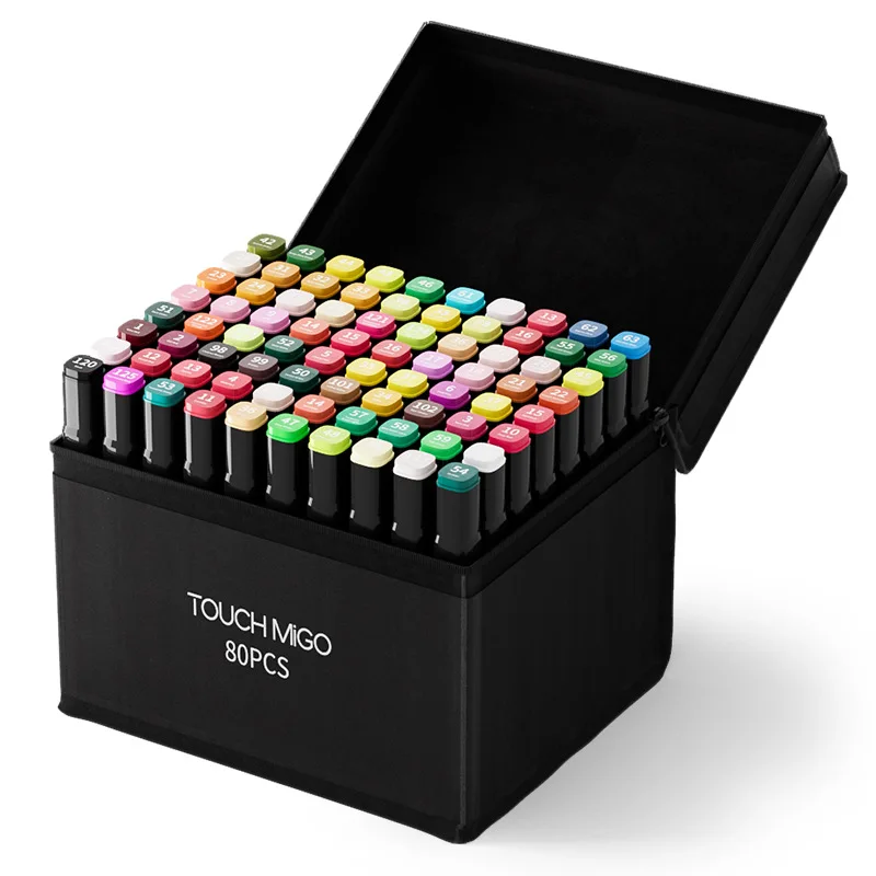 48-60-80-Colors-Markers-Dual-Tip-Artist-Fine-Brush-Colored-Pens-for ...