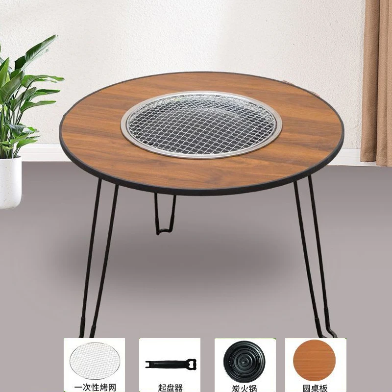 Portable-Folding-Stove-Table-Camping-Round-Table-For-Barbecue-Outdoor ...