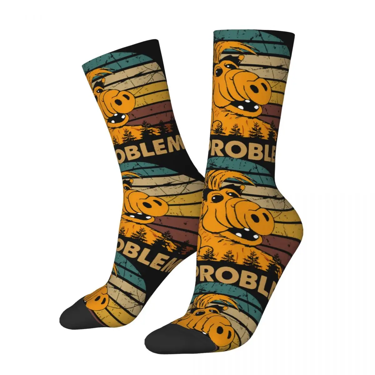 Happy Men's Socks No Problem Vintage ALF The Animated Series Harajuku ...