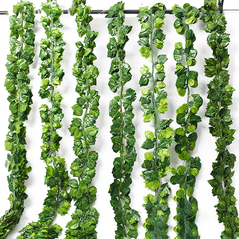 230cm 72 Leaves Vine Artificial Hanging Plants Liana Silk Fake Ivy ...