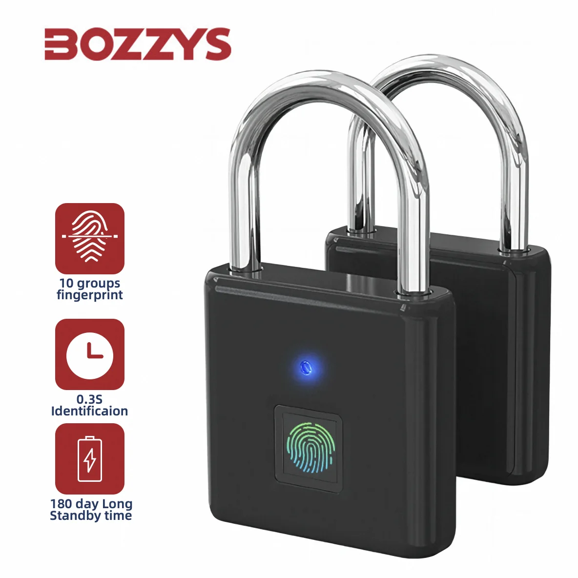 BOZZYS-Fingerprint-Lock-Type-C-Rechargeable-Anti-theft-Lock-Durable ...