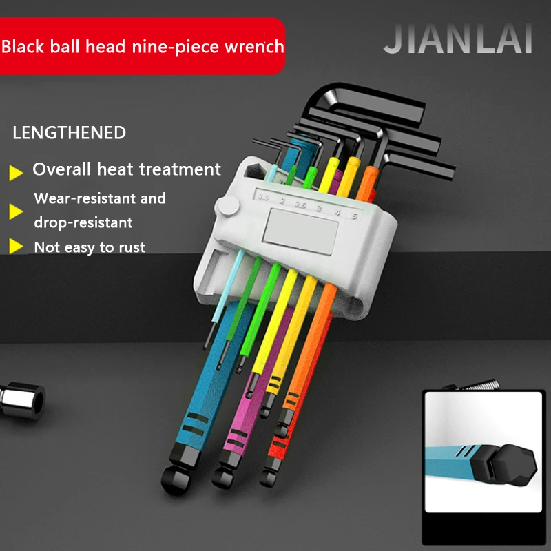 Multi-color Allen Key Set Hex Wrench Screwdriver 9pcs Set Hexagon ...