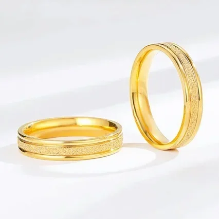 New-frost-gold-female-ring-au999-ring-men-and-women-real-gold-24K ...