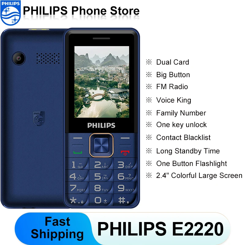 PHILIPS-E2220-Mobile-Phone-2-SIM-Card-1000-Extra-Long-Standby-Battery-2 ...