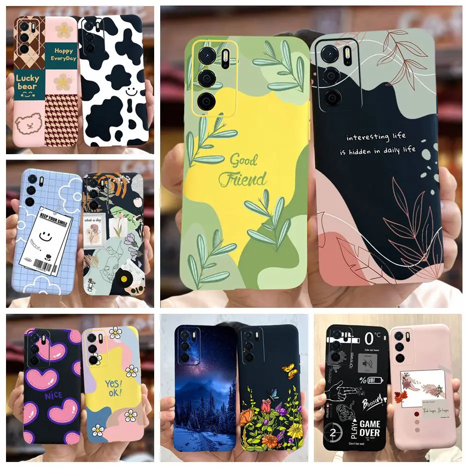 For-Oppo-A16-A16s-Case-Stylish-Art-Painted-Back-Cover-Soft-TPU-Fundas ...