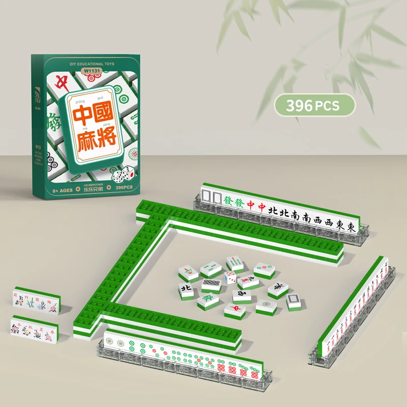 Chinese-Mahjong-Tiles-Building-Blocks-Assembly-Toys-Desk-Role-playing ...