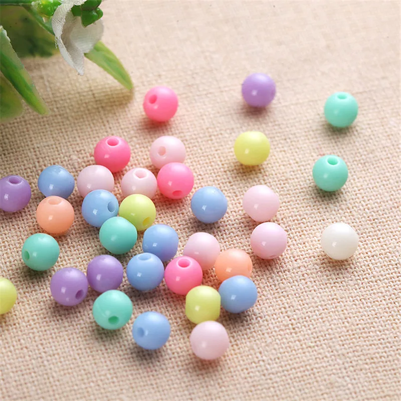 Wholesale 6mm 8mmRound Pastel Solid Colors Acrylic Round Jewelry Beads ...
