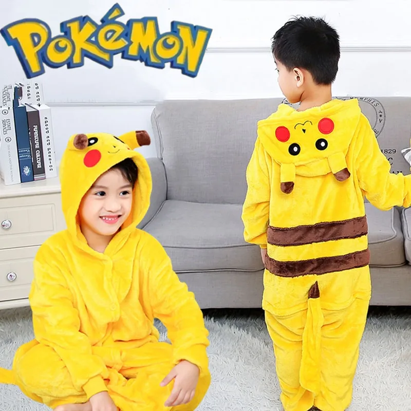 Pokemon-Pikachu-Anime-Plush-Flannel-Pajamas-Pokemon-Figures-Boys-Girls ...