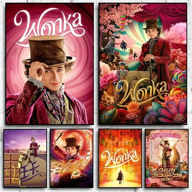 FILM-W-Wonka-Poster-Timothee-Chalamet-New-Film-Prints-Canvas-Painting ...