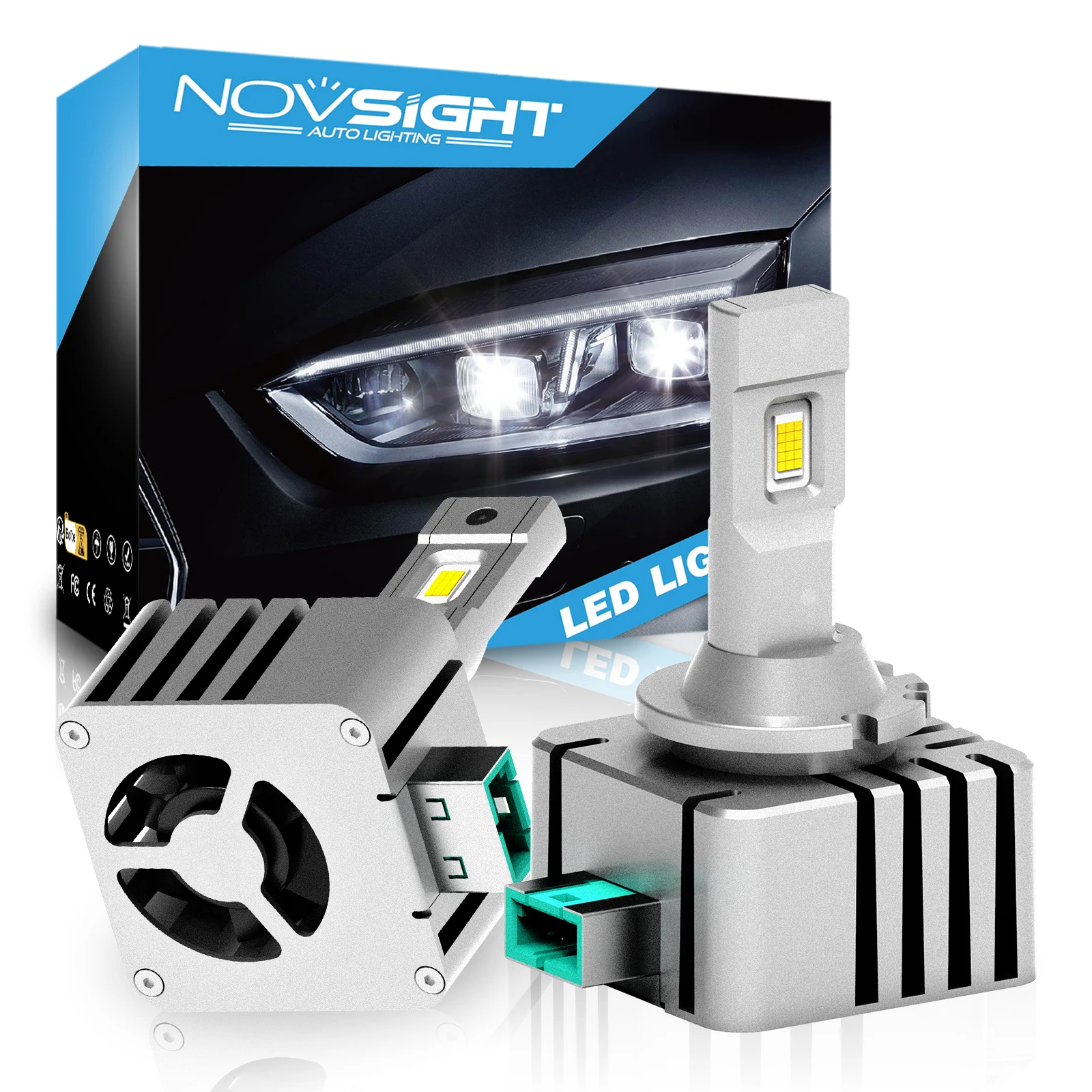 NOVSIGHT-D3S-LED-Headlights-D1S-D2S-D4S-70W-20000LM-Super-Bright-Car ...