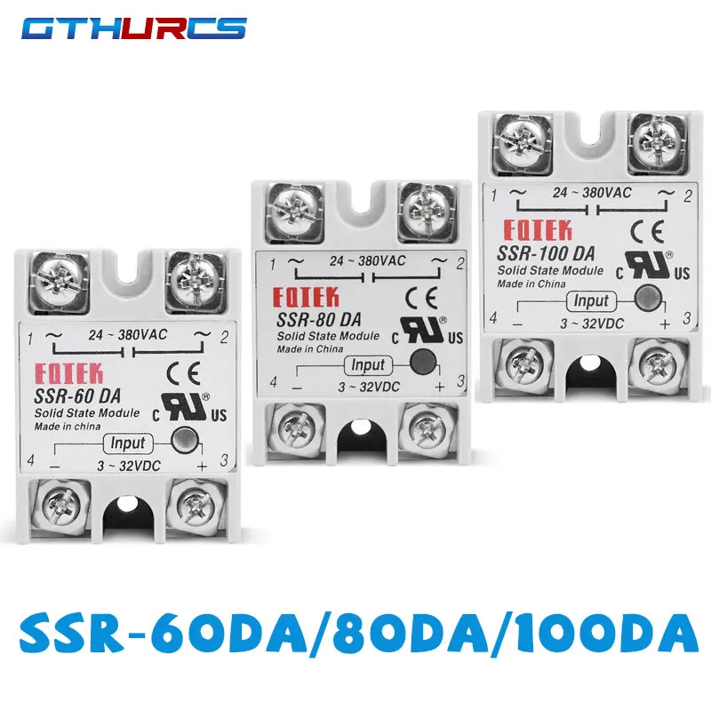 Single phase Solid State Relay 60A 80A 100A Module 3-32V DC Input 24 ...