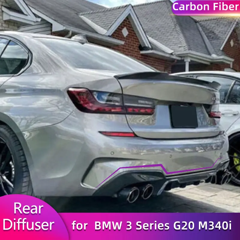 Carbon Fiber Rear Bumper Diffuser Lip Spoiler for BMW 3 Series G20 ...