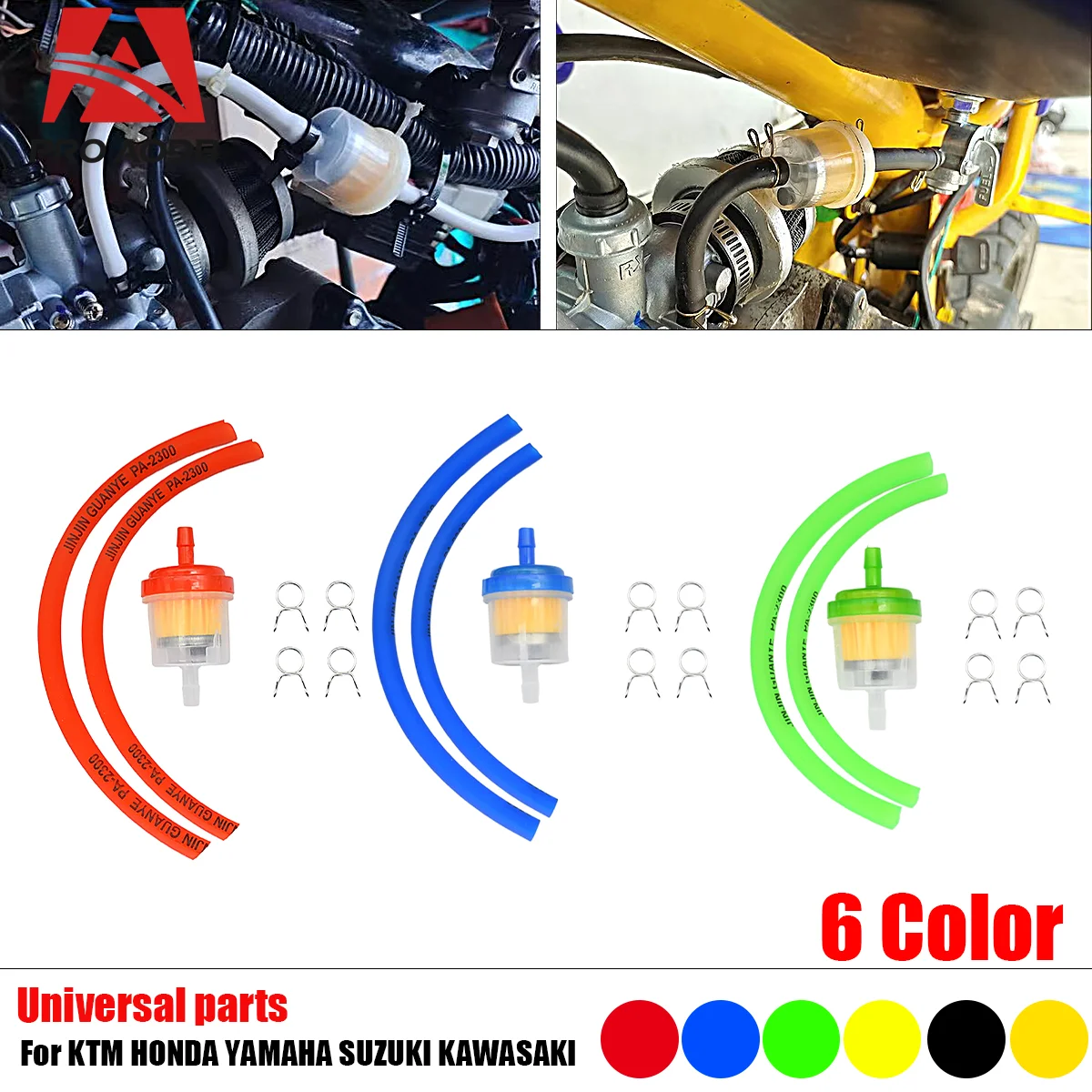Universal Motorcycle Gas Fuel Filters and Fuel Pipe For Dirt Pit Bike ...