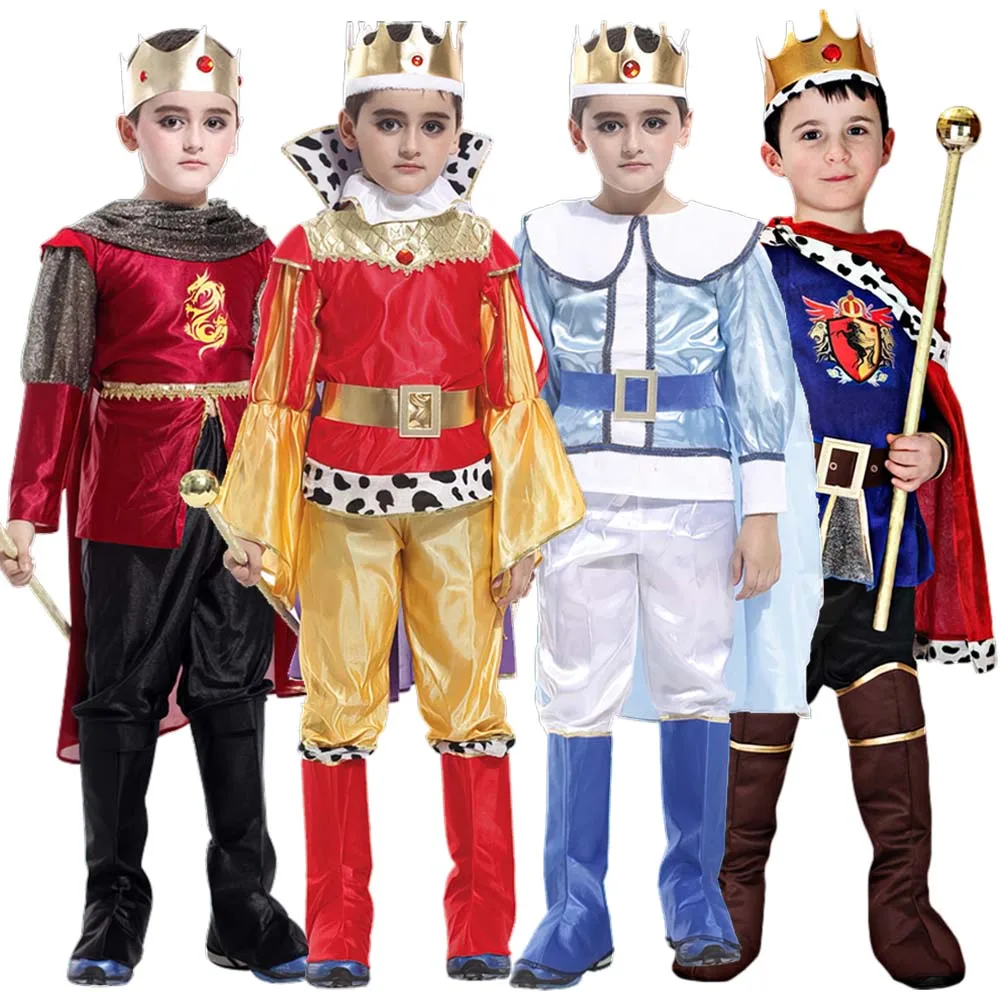 Disfraz de rey para niños, traje con capa de corona, actuación en ...
