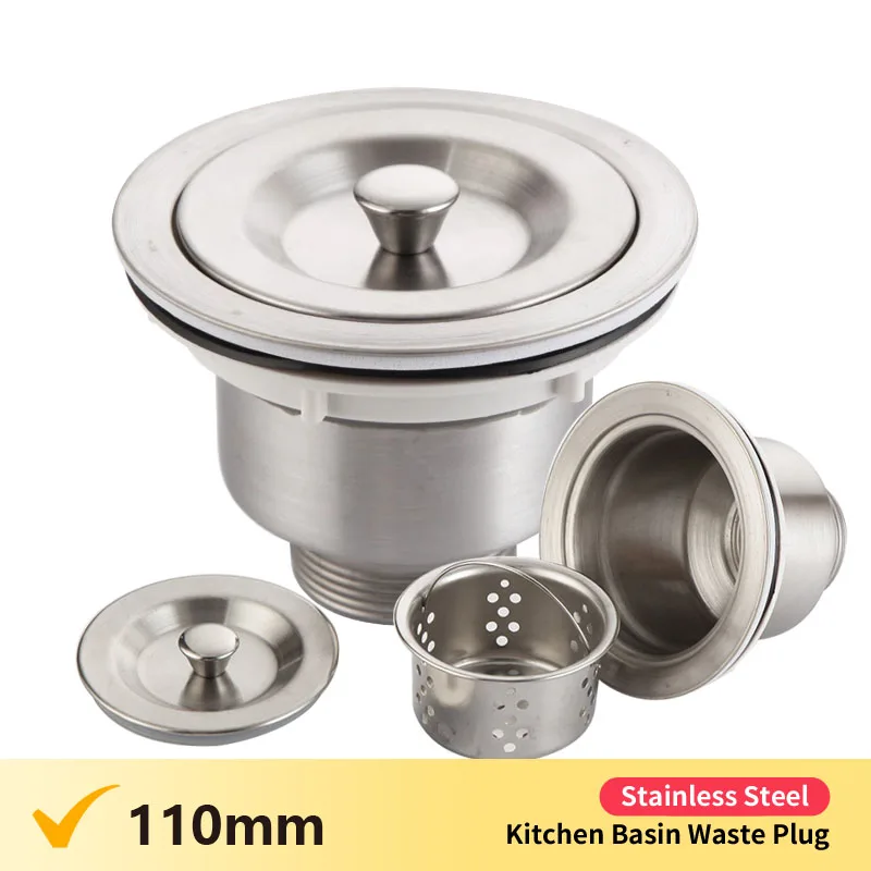 1Pcs-Stainless-Steel-Kitchen-Basin-Waste-Plug-Sink-Filter-Sink-Drain ...