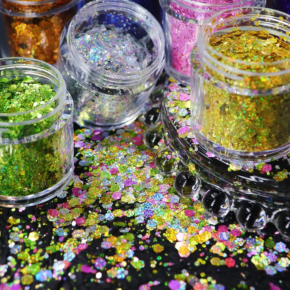 10ml-Mixed-Hexagon-Chunky-Glitter-For-Epoxy-Resin-Shaker-Mold-Filler ...