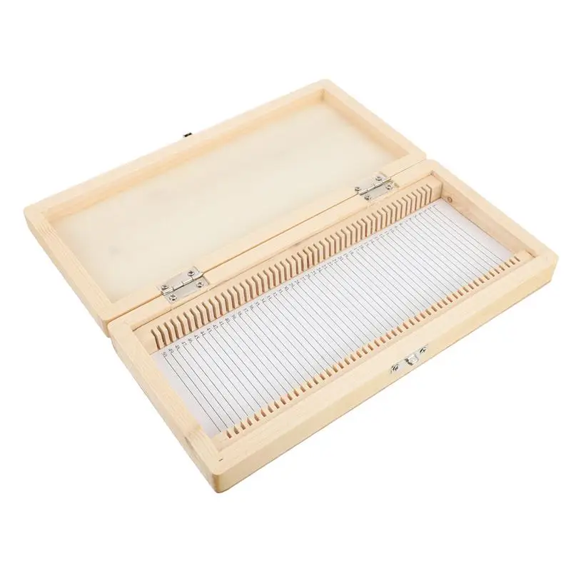 Wooden Microscope Slide Storage Box Blank Prepared Slides Container ...