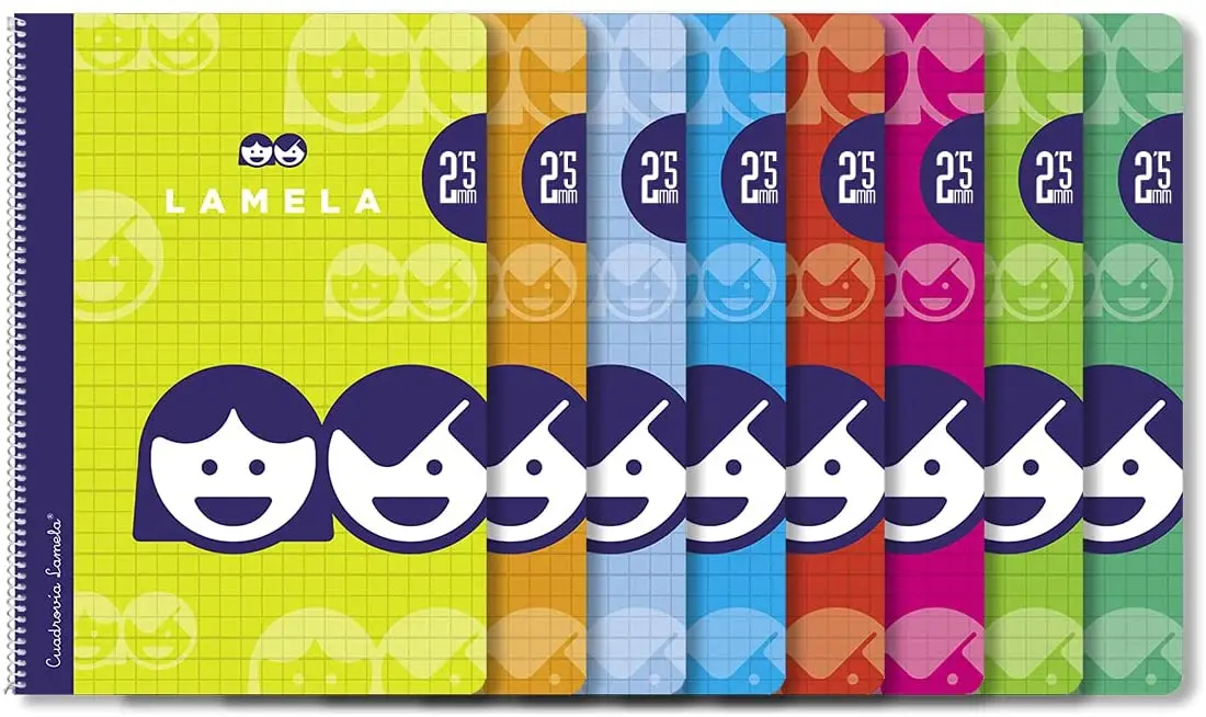 LAMELA-Cuaderno-con-hojas-cuadriculadas-Folio-Colores-surtidos-El-Pack ...