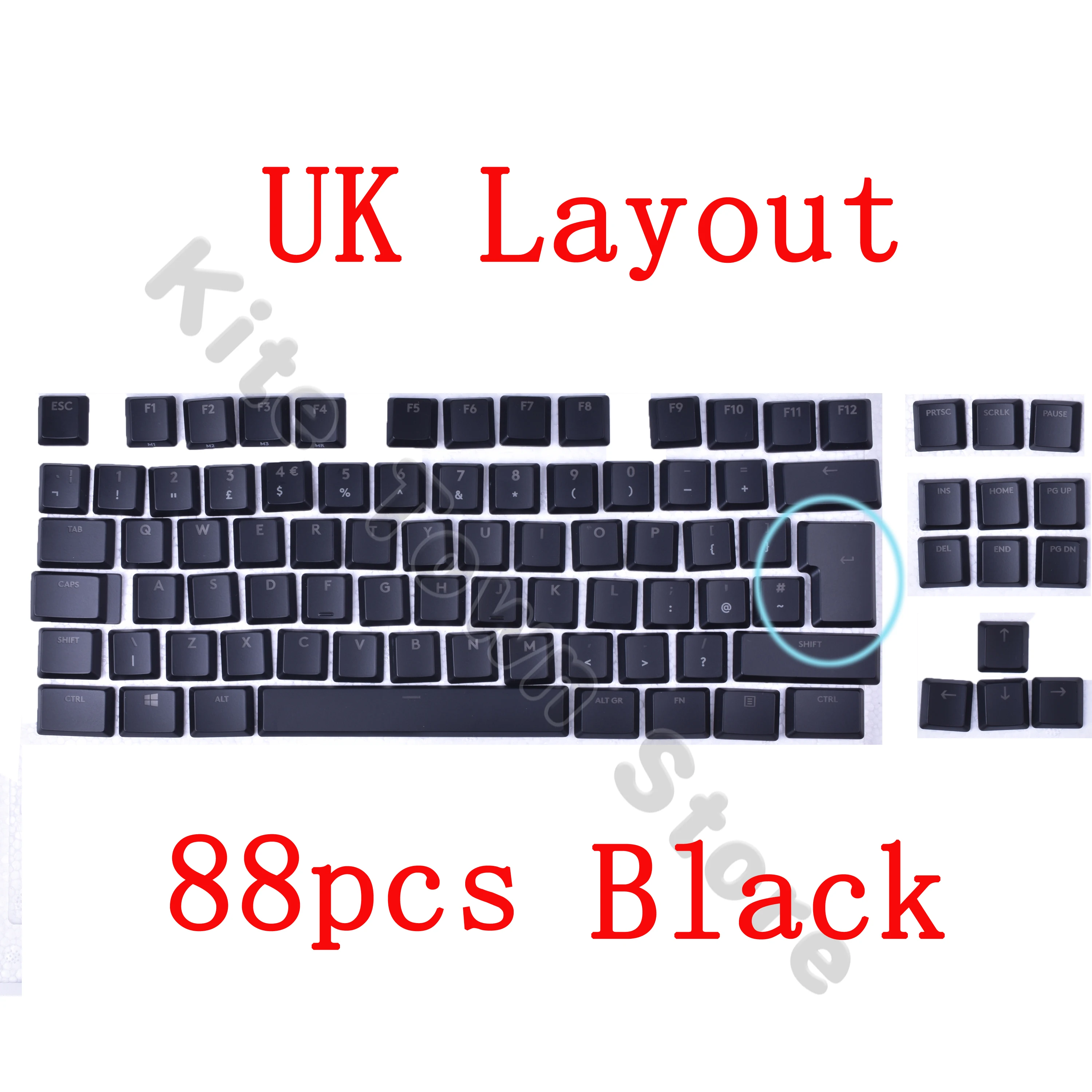 UK Layout---A full set G915 TKL 88 Key Caps Black for Logitech G813 ...