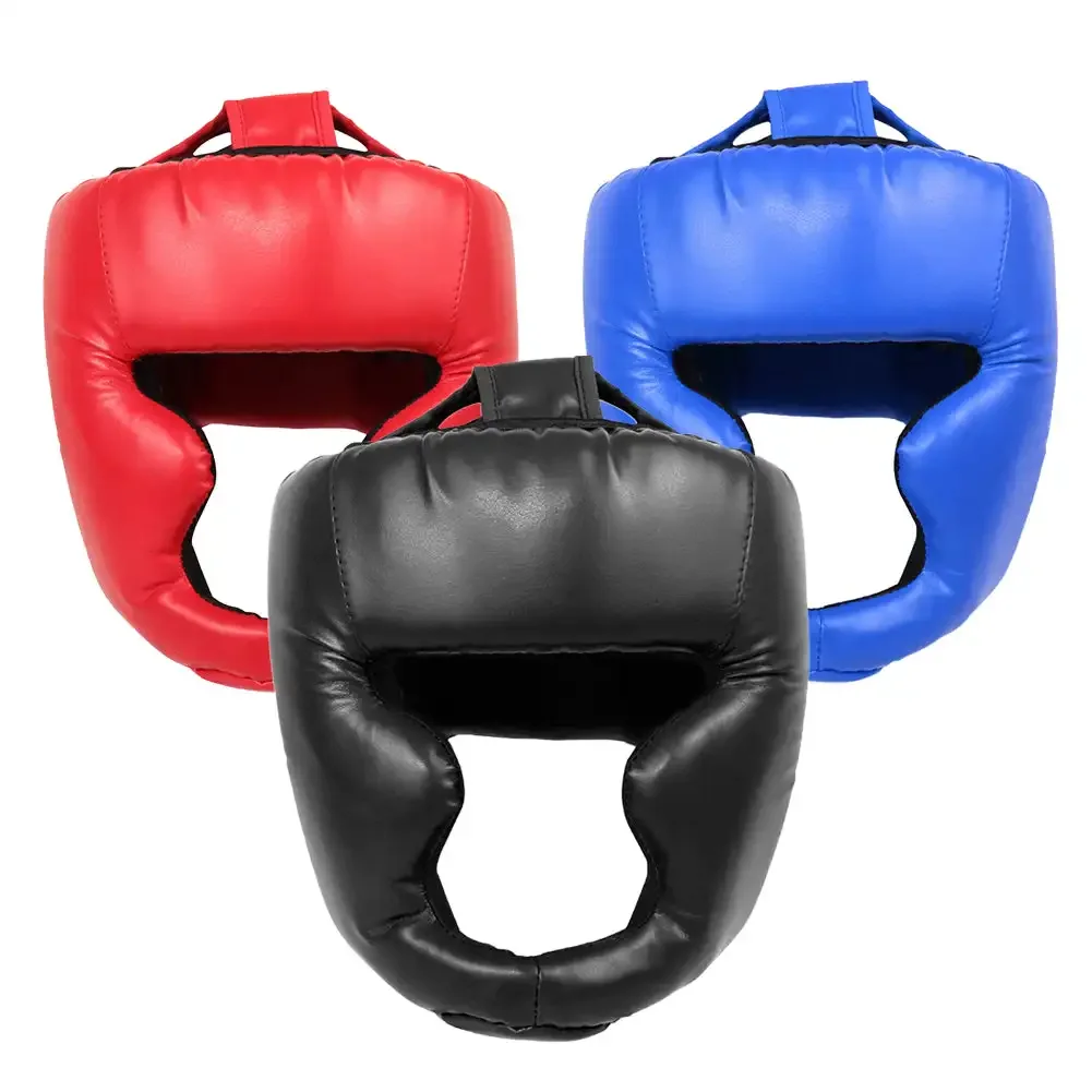 Full-covered-Pu-Boxing-Helmet-Kids-Adults-Muay-Thai-Training-Sparring ...