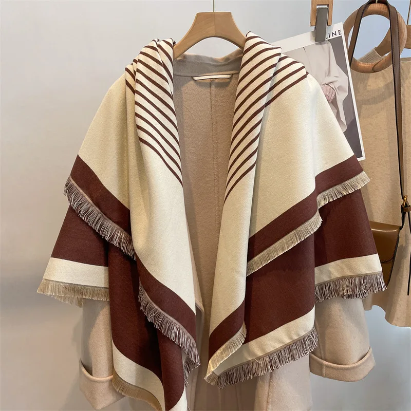 Saco de Cachemira de lujo para mujer, manta gruesa con estampado a ...