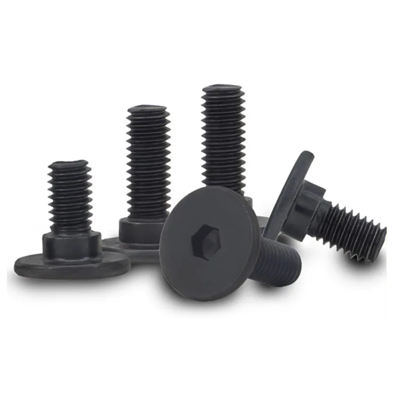 10pcs Black Carbon Steel Hexagon Socket Large Flat Head Step Screw M6 ...