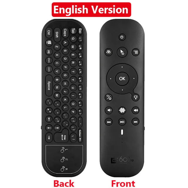 G60S Pro BT 5.0 2.4G Wireless Gyroscope Air Mouse Voice Remote Control ...