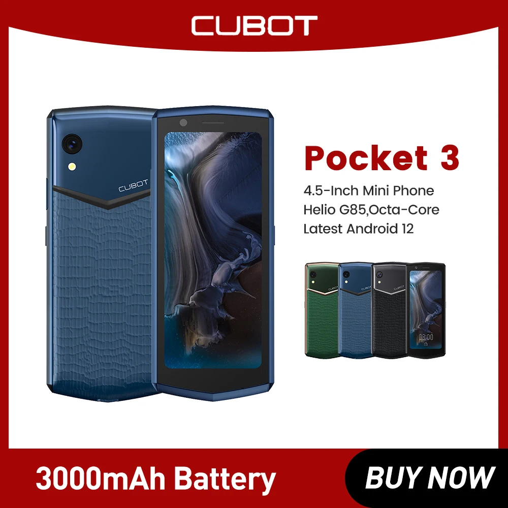 Cubot Pocket 3 Mini Smartphone 4GB RAM 64GB ROM 3000mAh 20MP Câmera Pequeno Telefone 4.5 ...