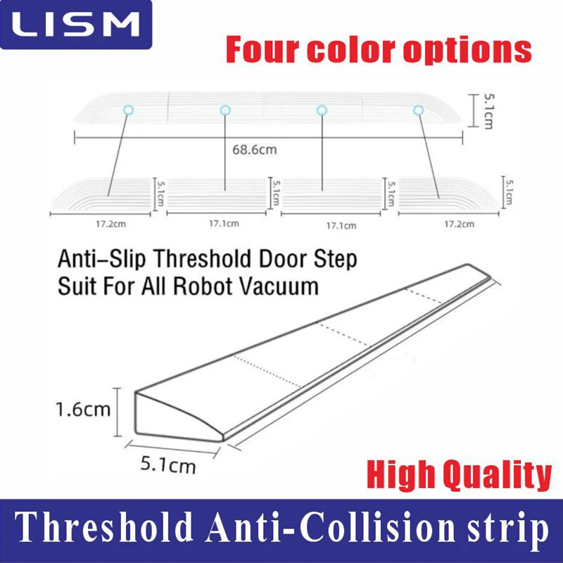 Anti-Slip Threshold Door Step Ramp Kit for inteligent Robot Vacuum Cleaner Lightweight TPE Ramp ...