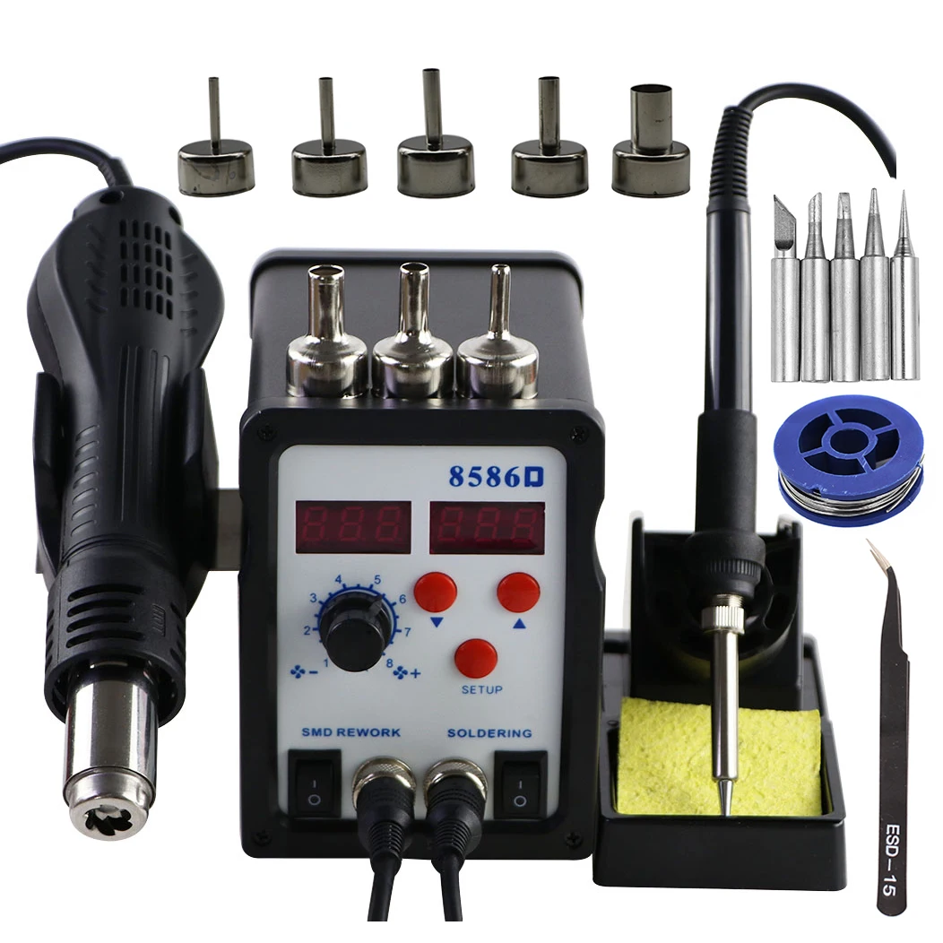 Soldering-Iron-8586D-2-in-1-Hot-Air-Gun-BGA-SMD-Solder-Rework ...