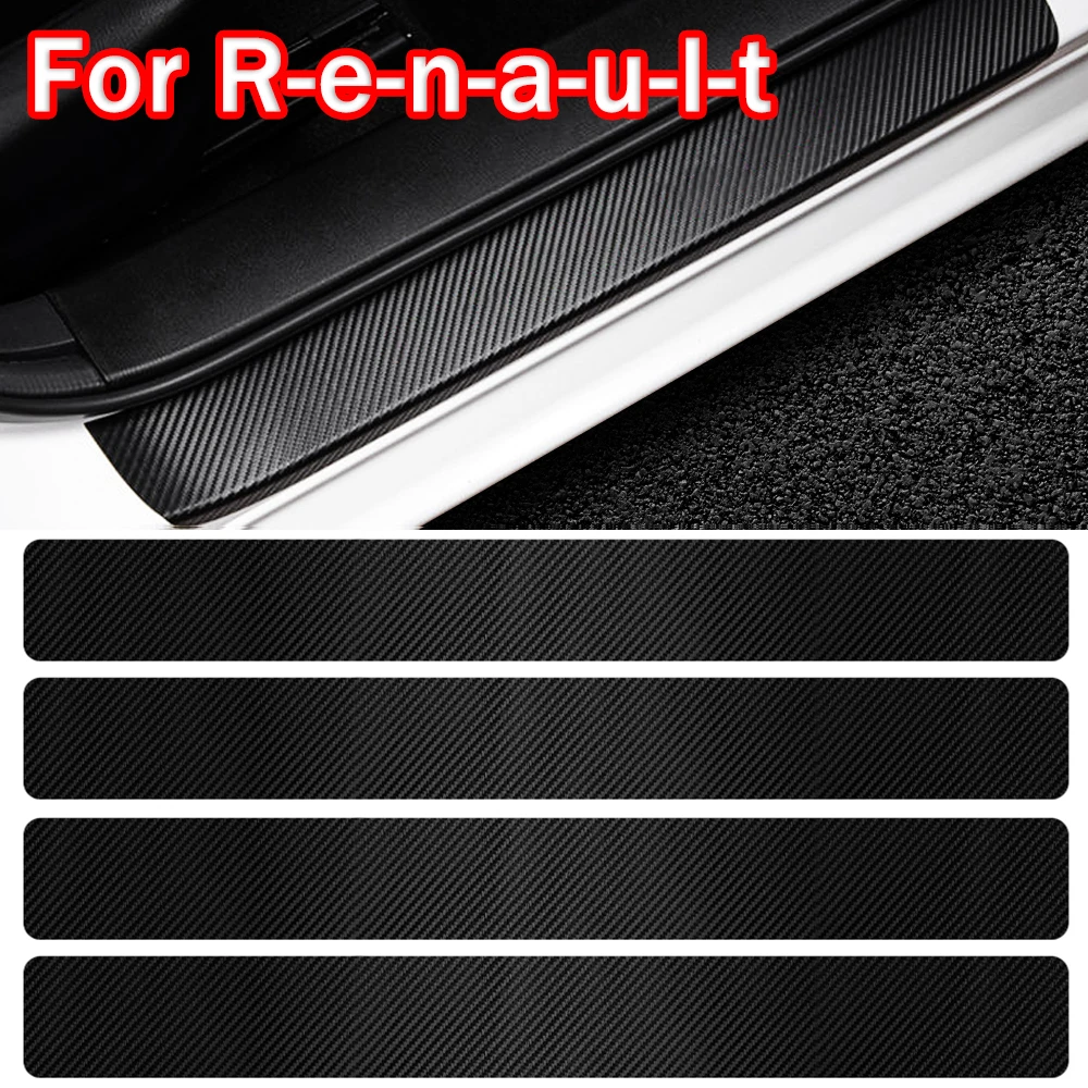 4PC Car Sticker Door Sill Protector for Renault DACIA Kadjar Duster ...