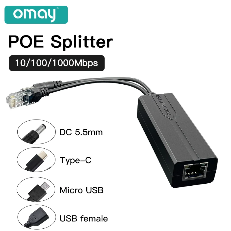 Standart-POE-Splitter-48V-5V-12V-Huawei-2A-mikro-USB-tpye-c-100M-1000M ...