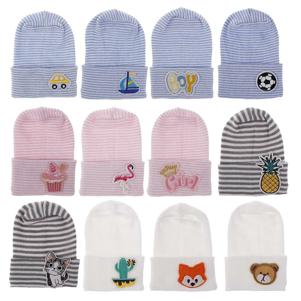 Baby-Hat-Kids-Newborn-Knitted-Cartoon-Embroidered-Cap-Beanies-Boys ...