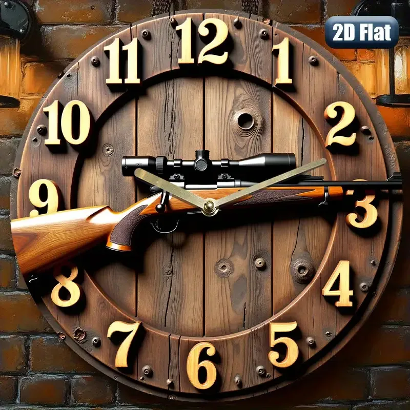 1 Winchester Rifle And Ammunition Design Silent Non-Ticking Wall Clock ...