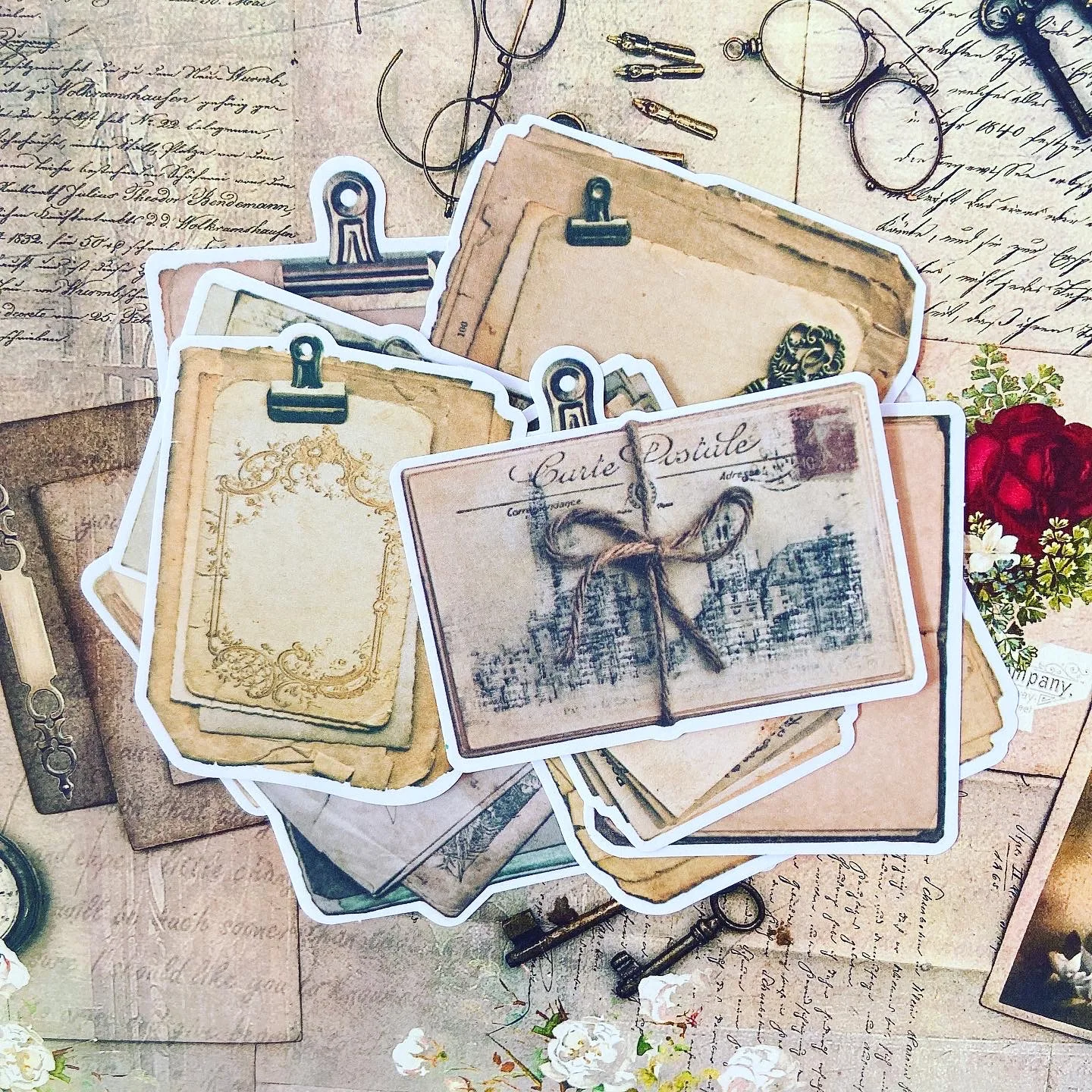 Vintage-Book-Letter-Paper-Stickers-Scrapbooking-Decorative-Planner ...