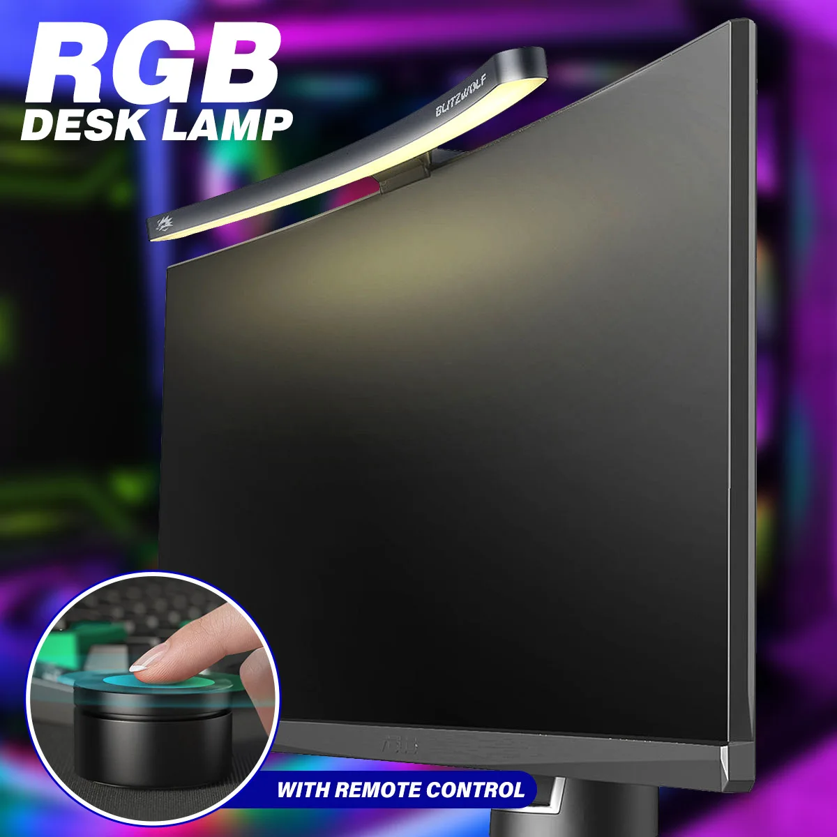 Curved Rgb Monitor Light Screen Bar Desk Lamp Hanging Curvature Dynamic ...