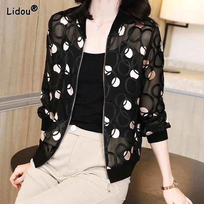 Women-s-Chiffon-Spring-Summer-Outerwear-V-Neck-Casual-Floral-Printing ...